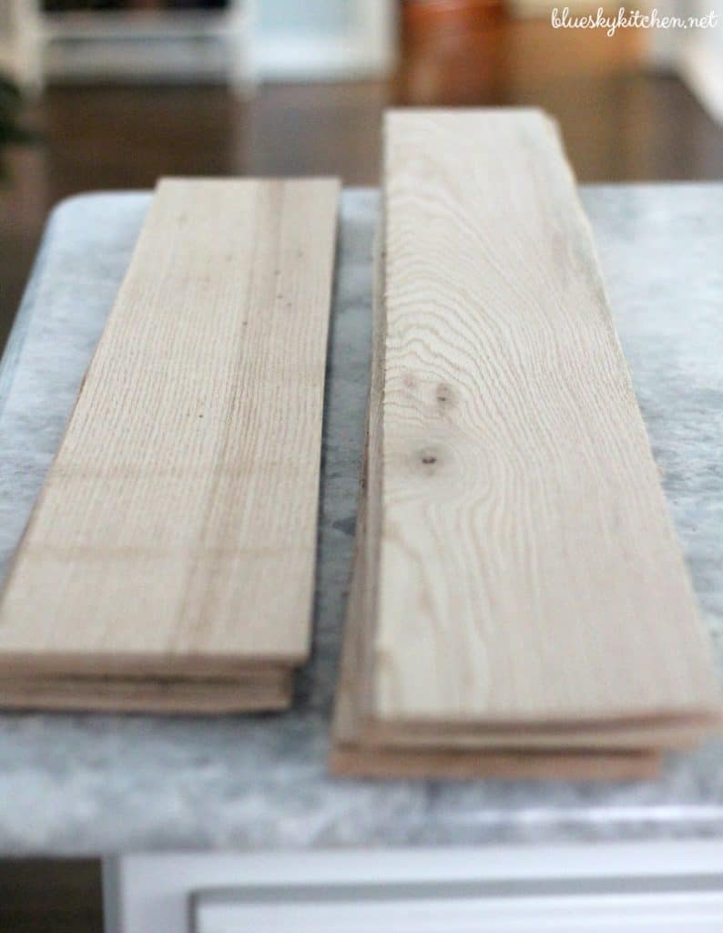 How to Create a Weathered Wood Backsplash - Bluesky at Home