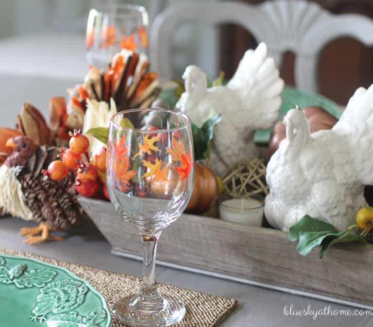 My 10 Turkey Thanksgiving Tablescape - Bluesky at Home