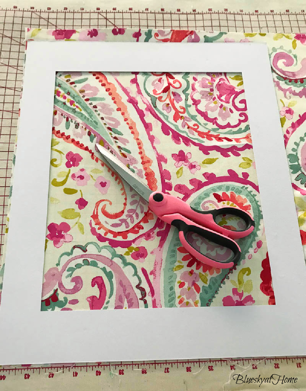 How to Make Fabric into Inexpensive Art - Bluesky at Home