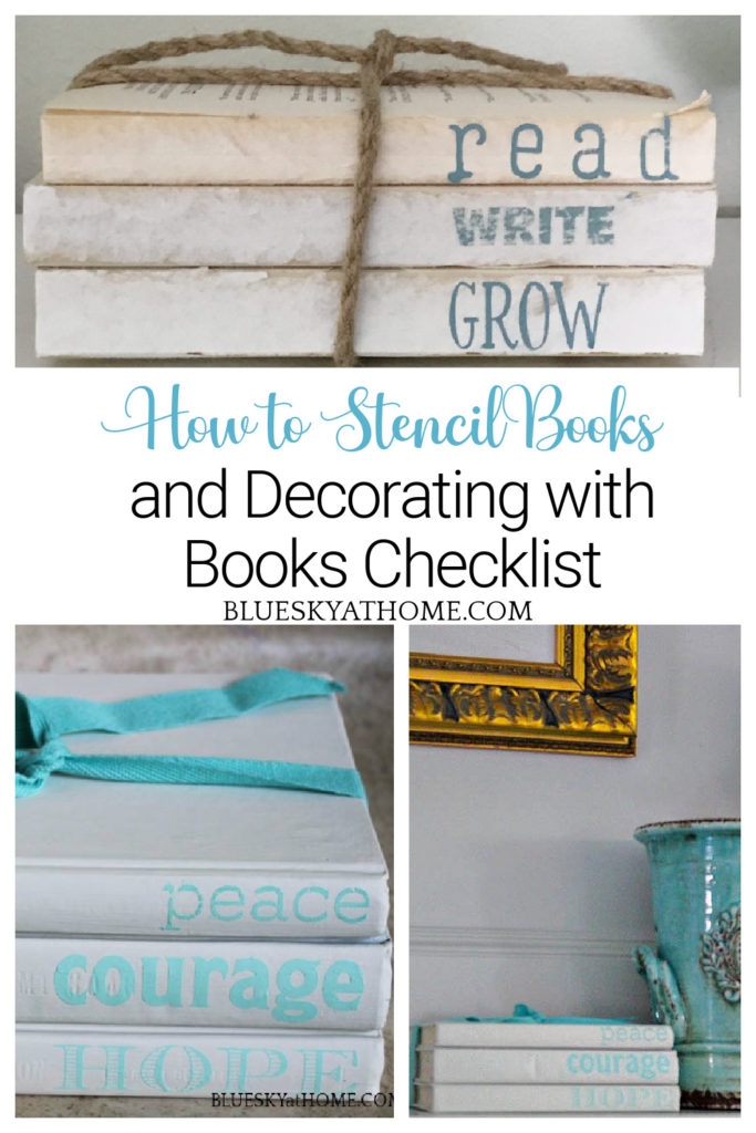 How to Stencil Books for Your Home Decor - Bluesky at Home
