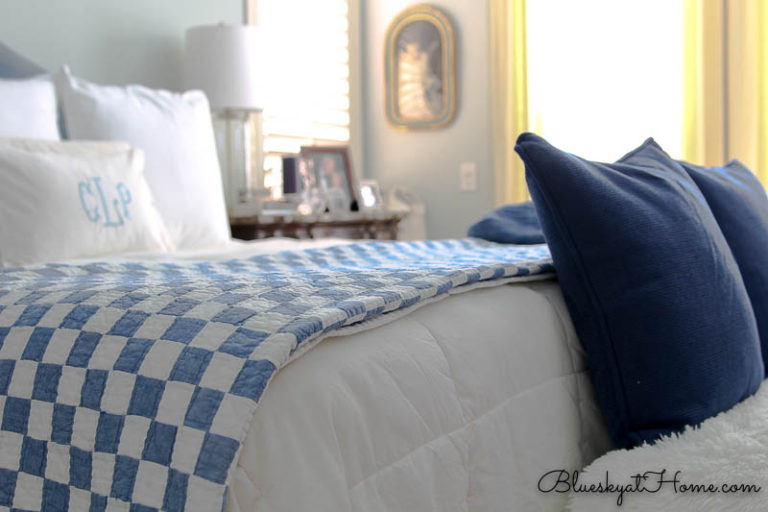 Beautiful Blue and White Winter Master Bedroom - Bluesky at Home