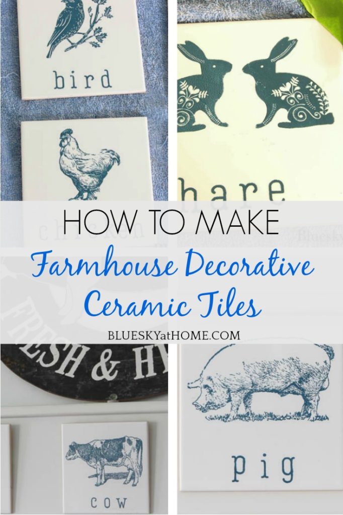 How to Make Farmhouse Decorative Ceramic Tiles - Bluesky at Home
