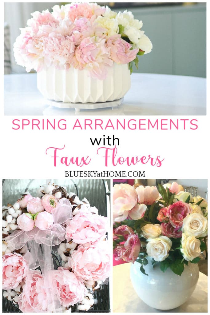 Easy Faux Flower Spring Arrangements - Bluesky at Home