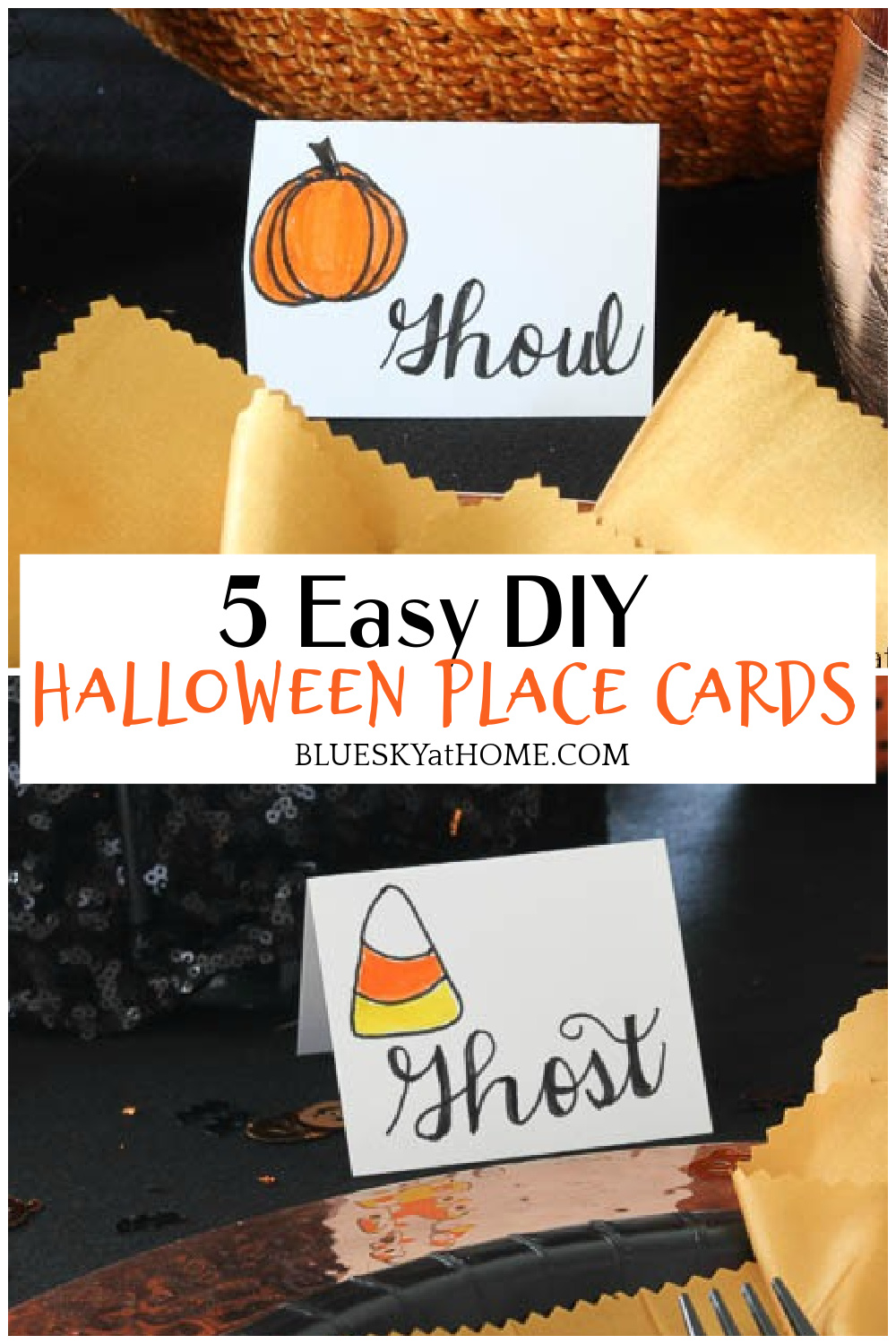 5 Easy DIY Halloween Place Cards - Bluesky at Home