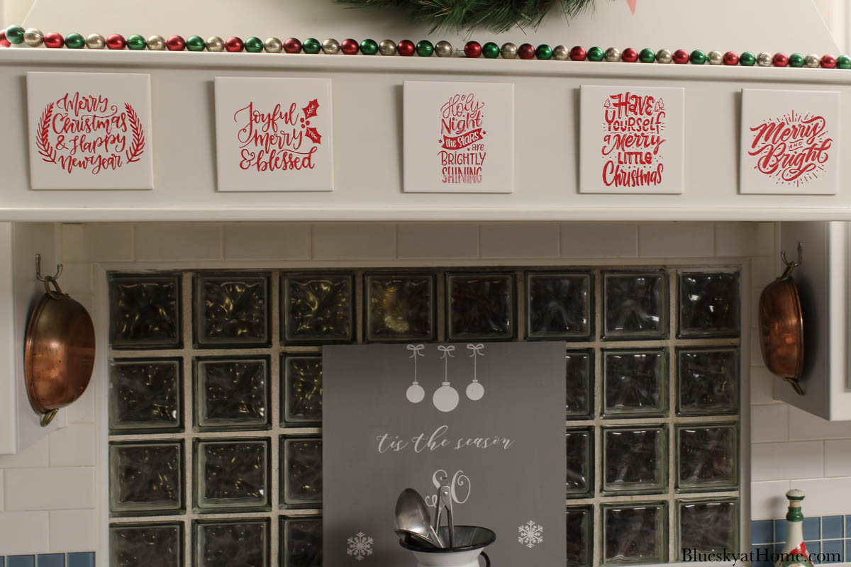 How to Make Easy Christmas Tiles with Stencils - Bluesky at Home