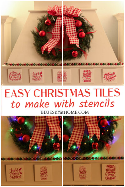 How to Make Easy Christmas Tiles with Stencils - Bluesky at Home