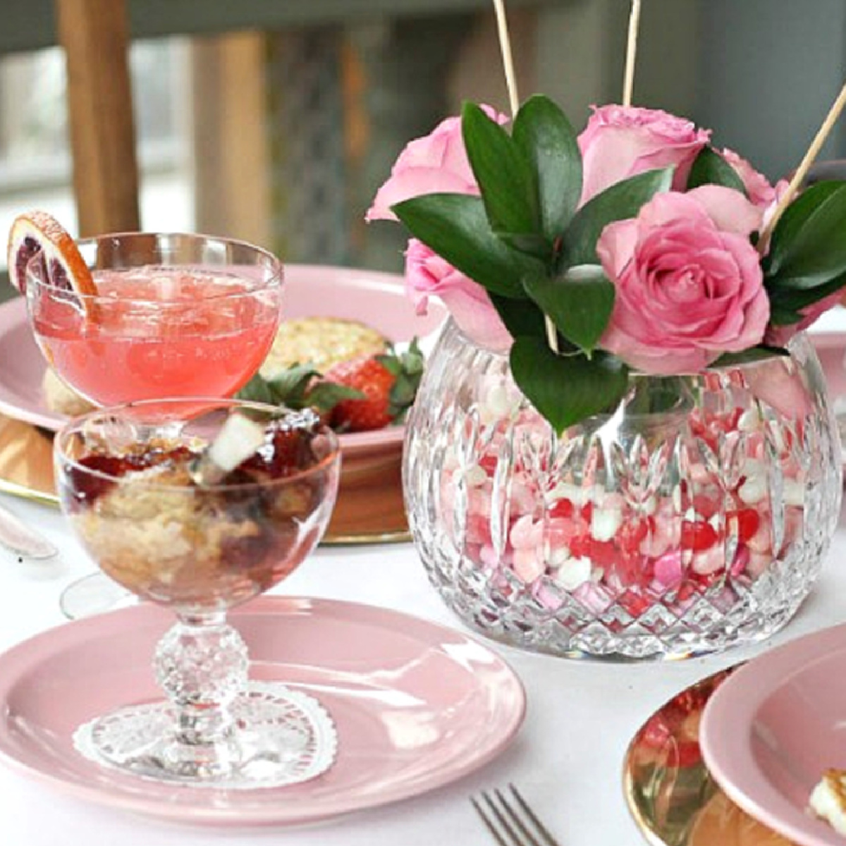 Valentine's Tablescape for a Romantic Brunch for Two - Bluesky at Home