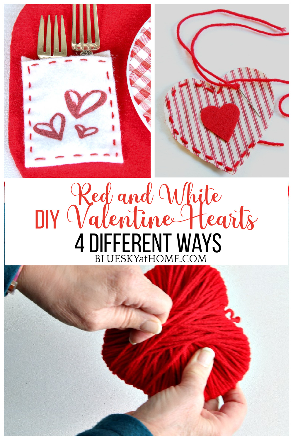 4 Red and White DIY Valentine Heart Decorations - Bluesky at Home