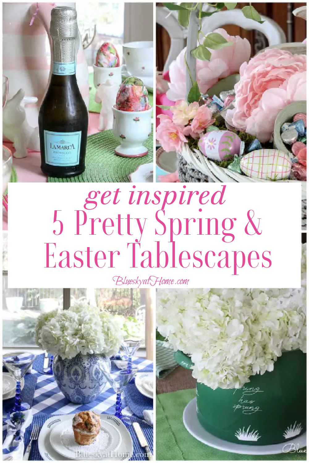 5 Pretty Spring and Easter Tablescapes - Bluesky at Home