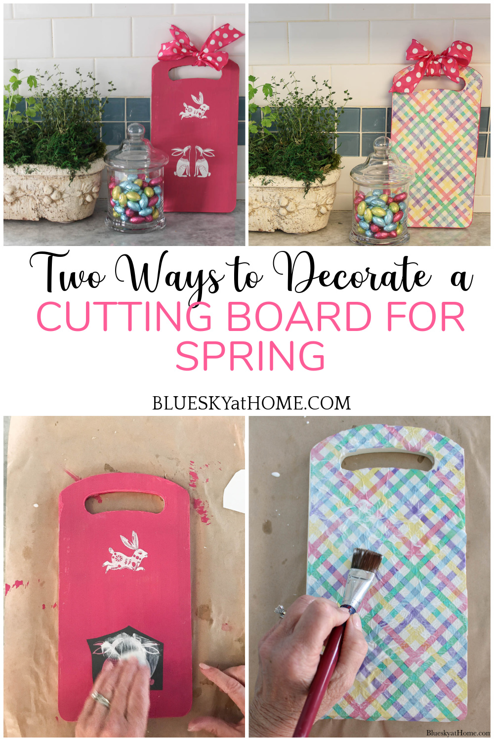 Two Ways to Decorate a Cutting Board for Spring ~ Bluesky at Home