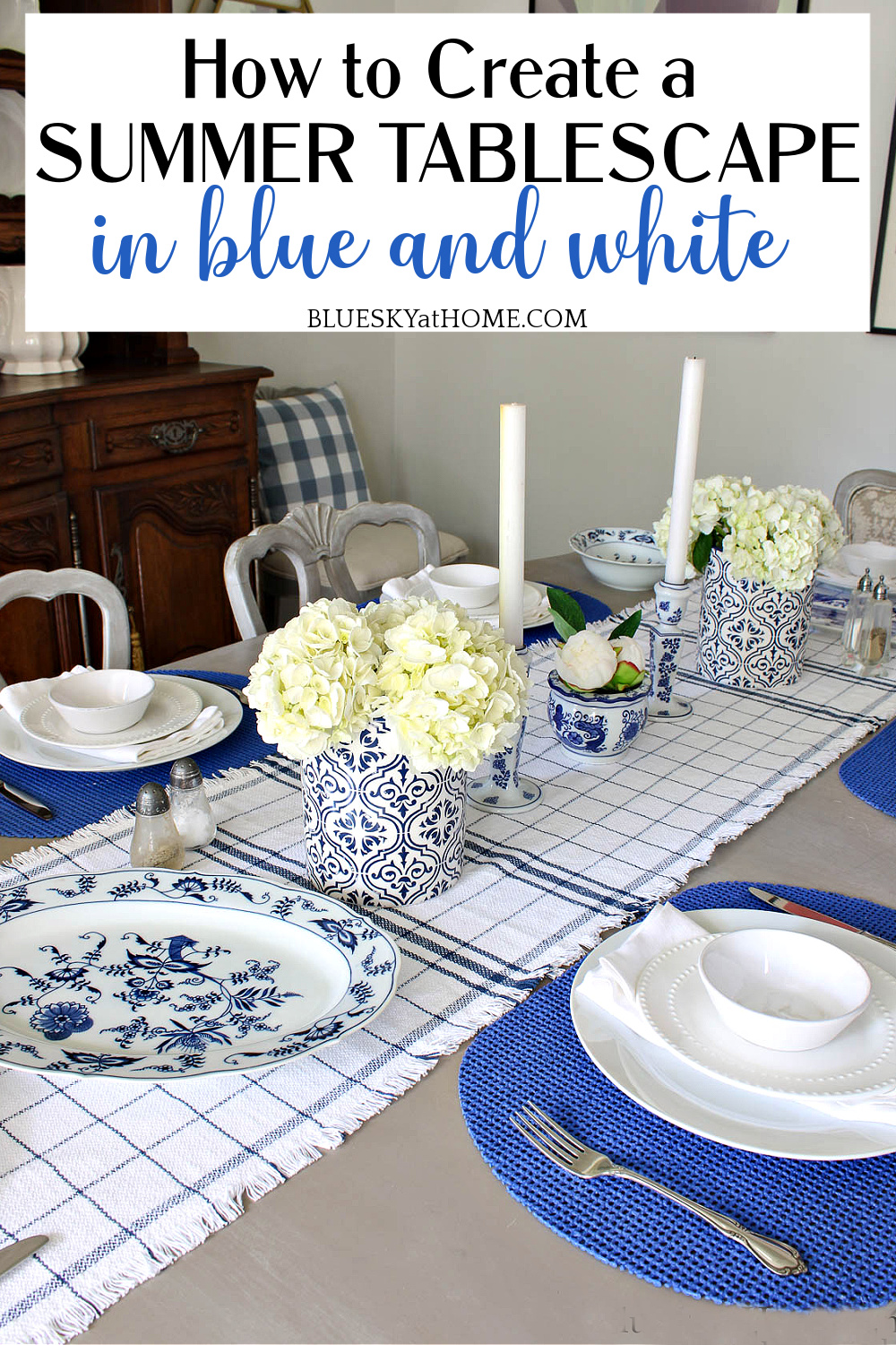 Beachy MAMMA MIA! Tablescape to Celebrate Friends - Bluesky at Home
