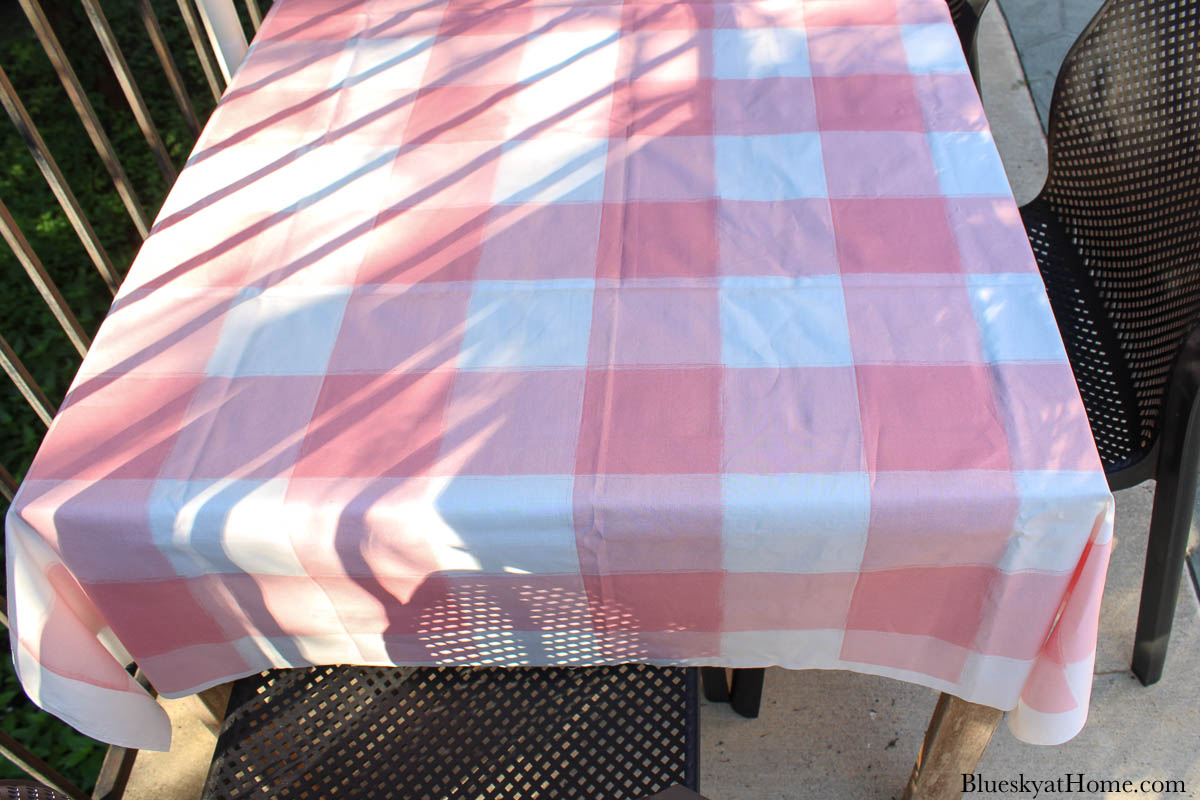 Pretty Pink Summer Table Setting Outside for Breakfast - Bluesky at Home