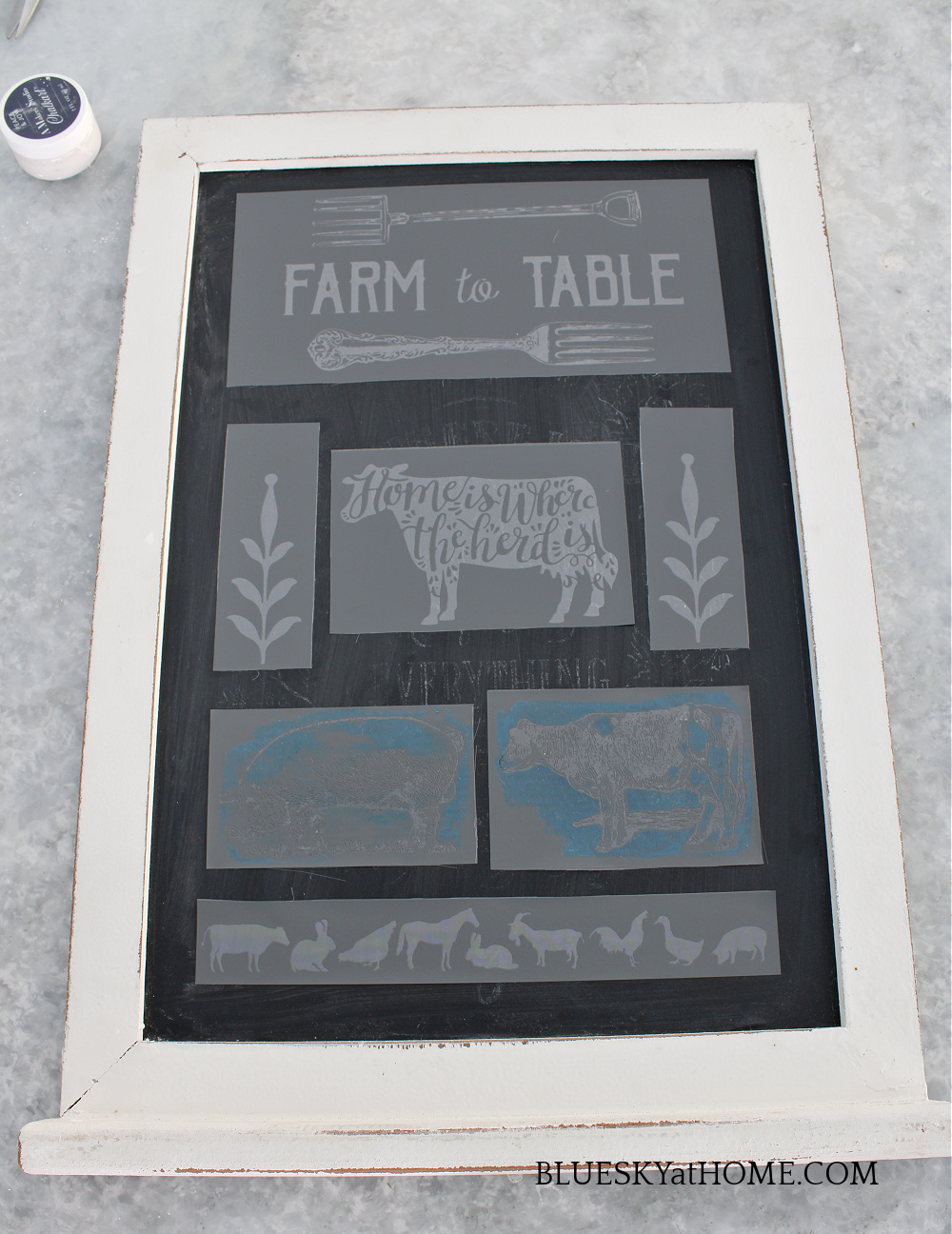 How to Make a Farmhouse Chalkboard Sign with ChalkArt - Bluesky at Home