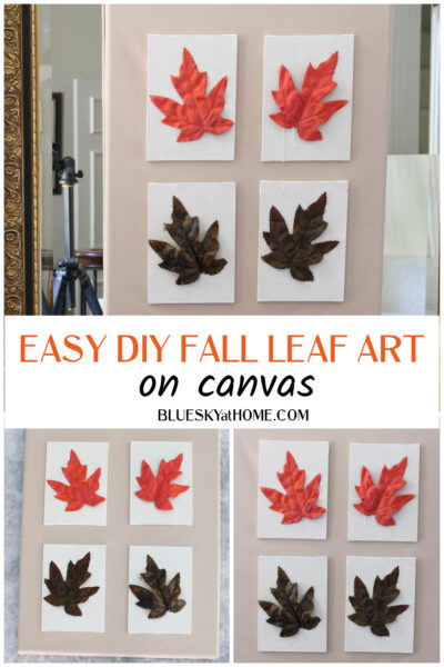 Easy DIY Fall Leaf Art On Canvas - Bluesky at Home