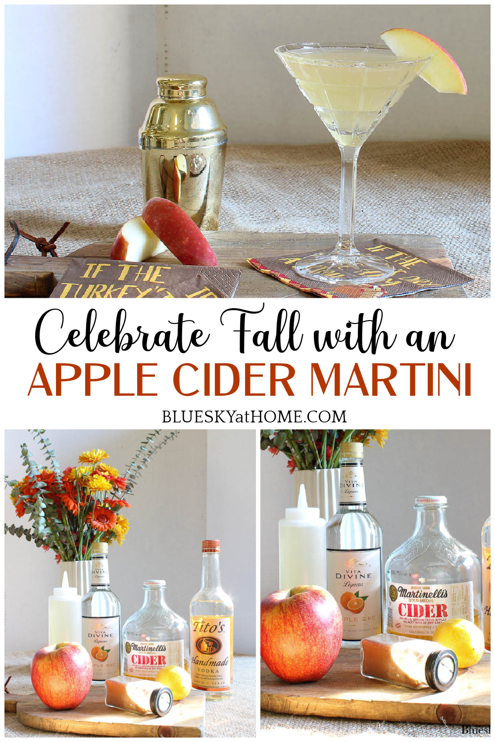 Celebrate Fall with an Apple Cider Martini - Bluesky at Home