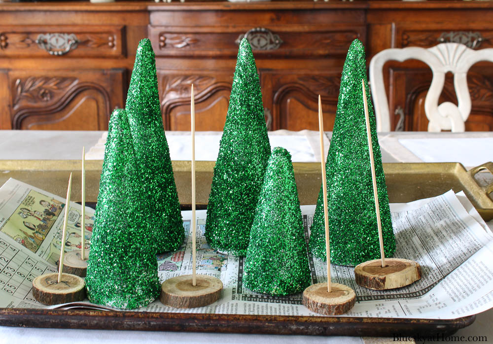 How to Make Glitter Christmas Trees - Bluesky at Home