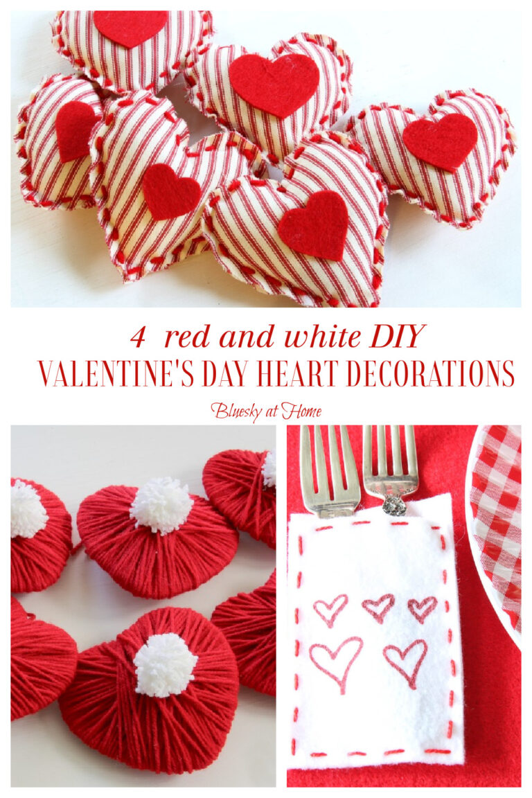 4 Red and White DIY Valentine's Day Heart Decorations - Bluesky at Home
