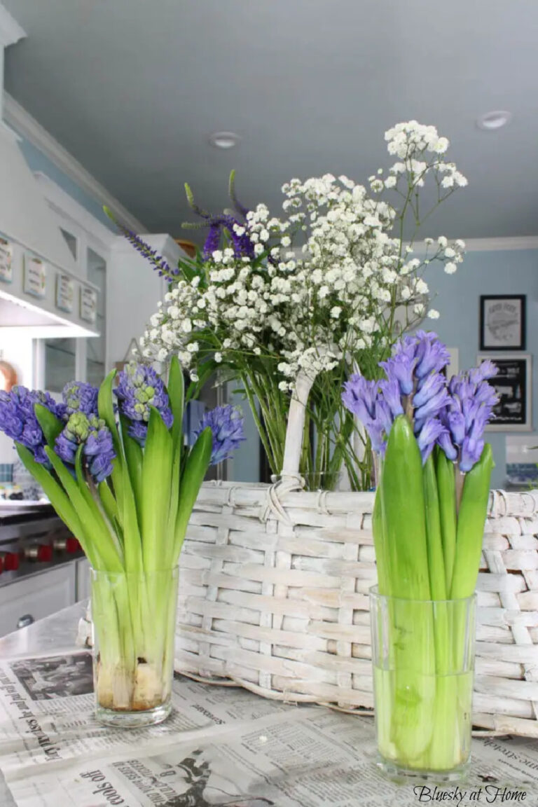How to Make a Spring Flower Basket Arrangement - Bluesky at Home