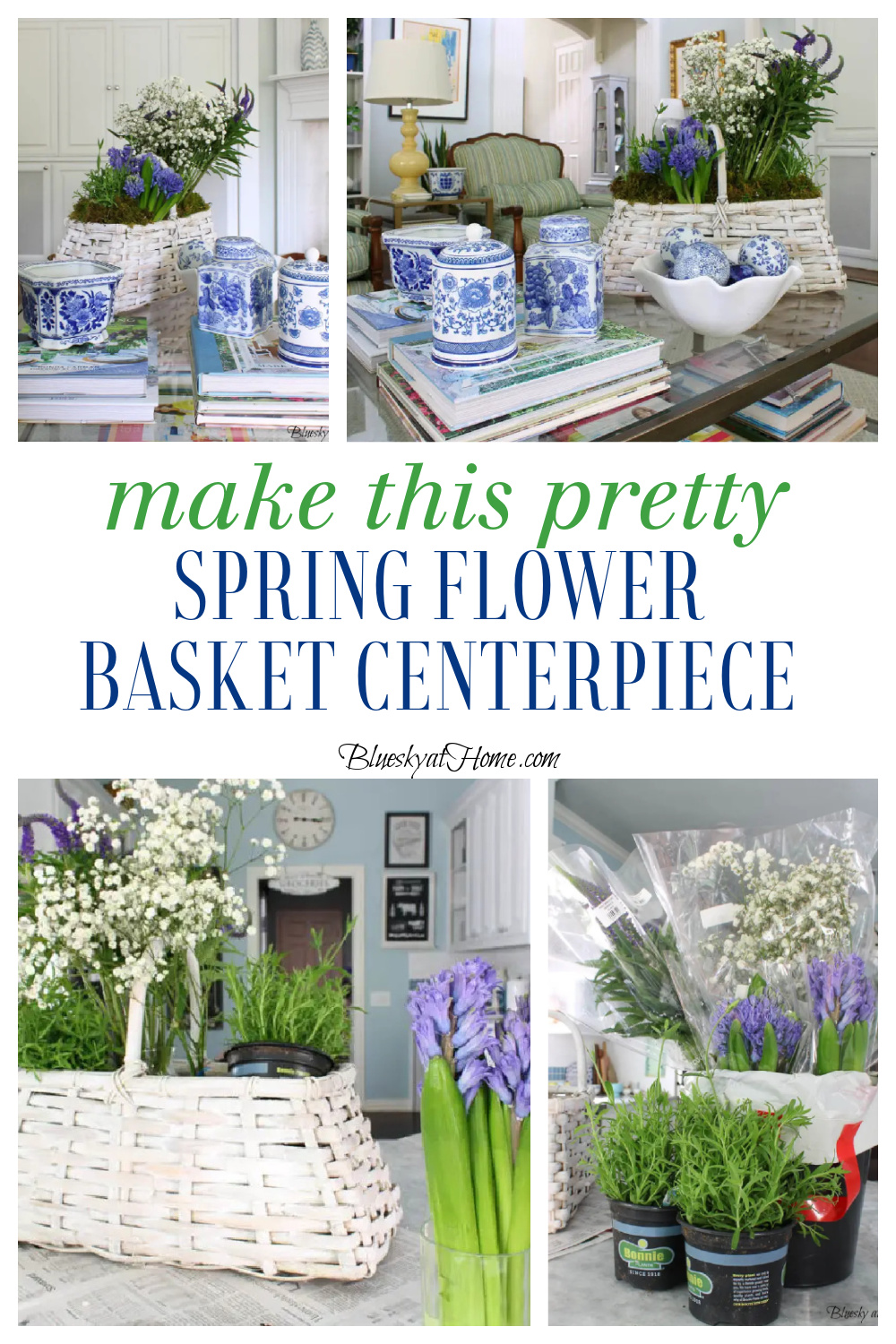 How to Make a Spring Flower Basket Arrangement - Bluesky at Home