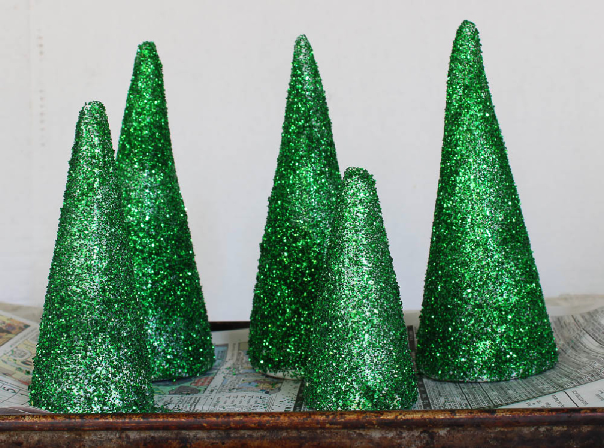 How to Make Glitter Christmas Trees - Bluesky at Home