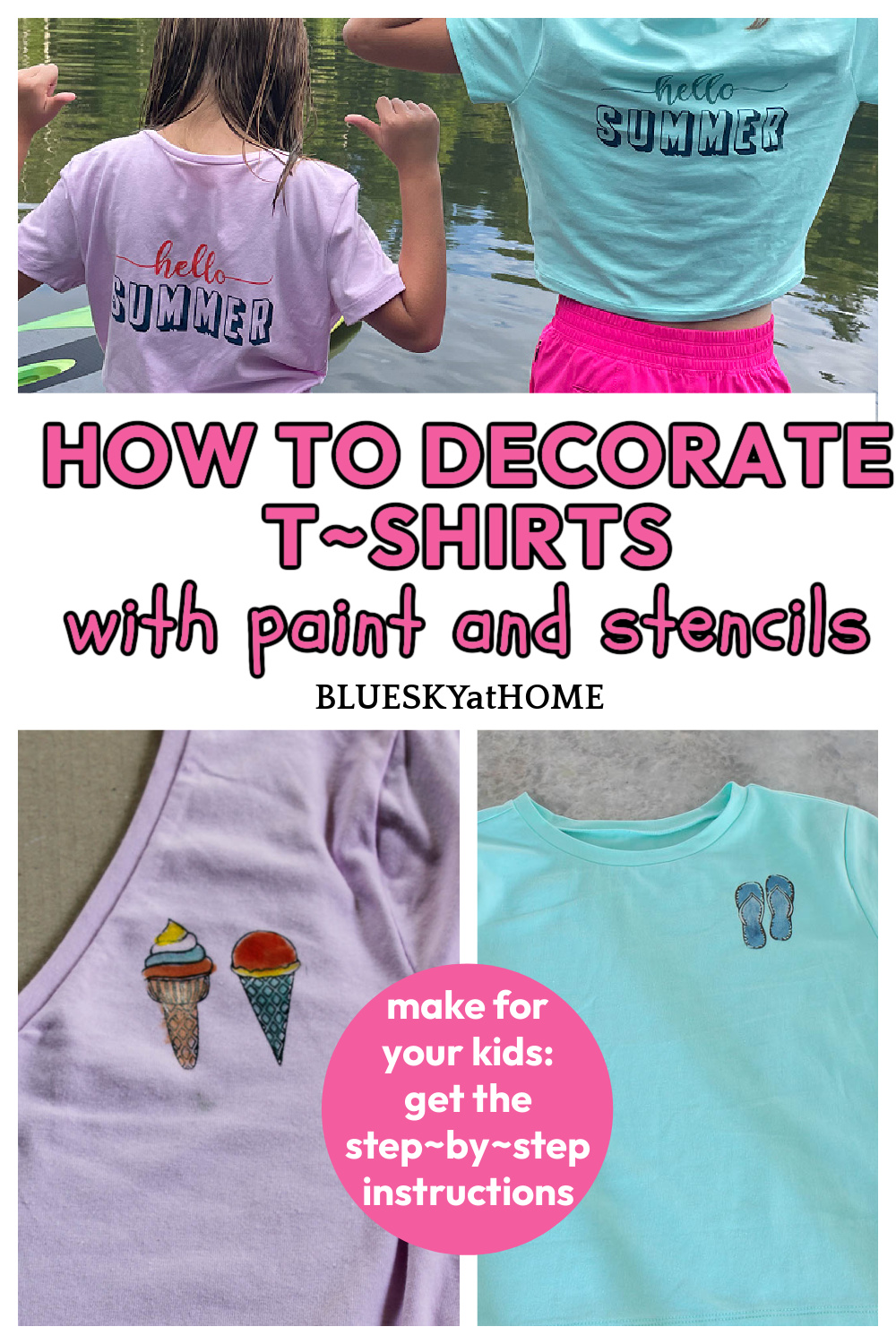 How to Decorate a T~Shirt with Paint and Stencils - Bluesky at Home