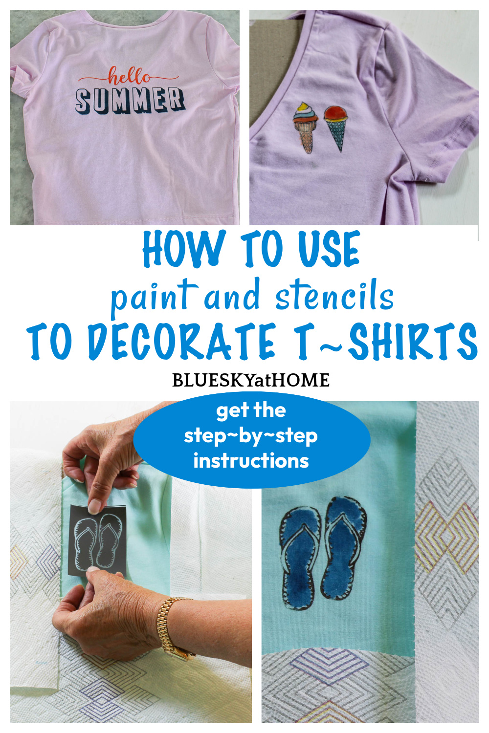 How to Decorate a T~Shirt with Paint and Stencils - Bluesky at Home