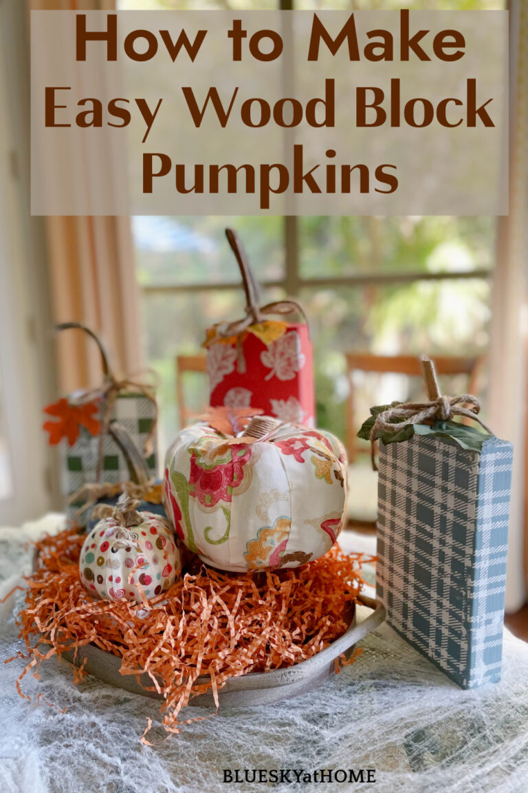 How to Make Easy Wood Block Pumpkins - Bluesky at Home