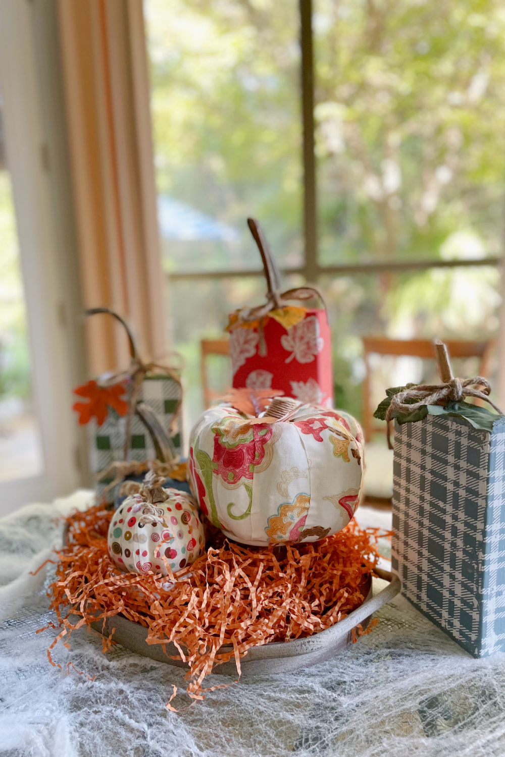 How to Make Easy Wood Block Pumpkins - Bluesky at Home