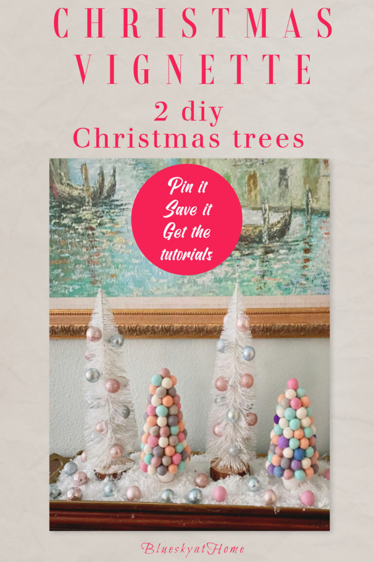 DIY Christmas Tree Holiday Vignette on a Tray - Bluesky at Home
