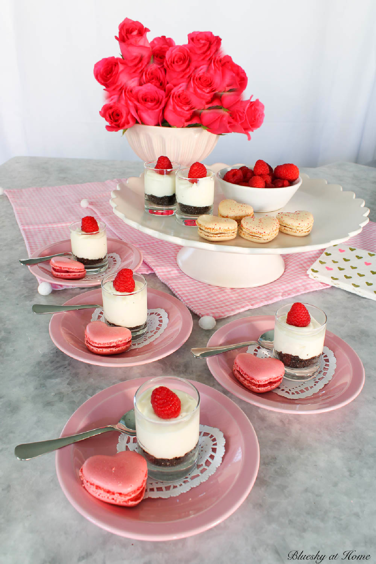 Valentine's Day Raspberry Cheesecake Parfaits - Bluesky at Home
