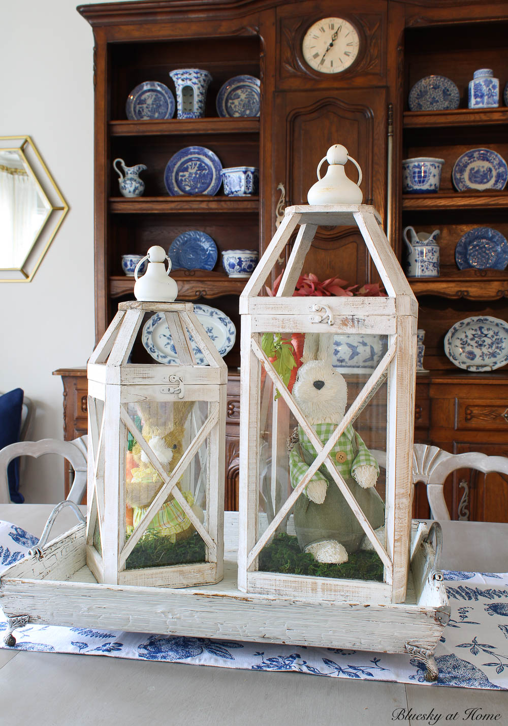 Spring Decorating with Lanterns and Bunnies - Bluesky at Home