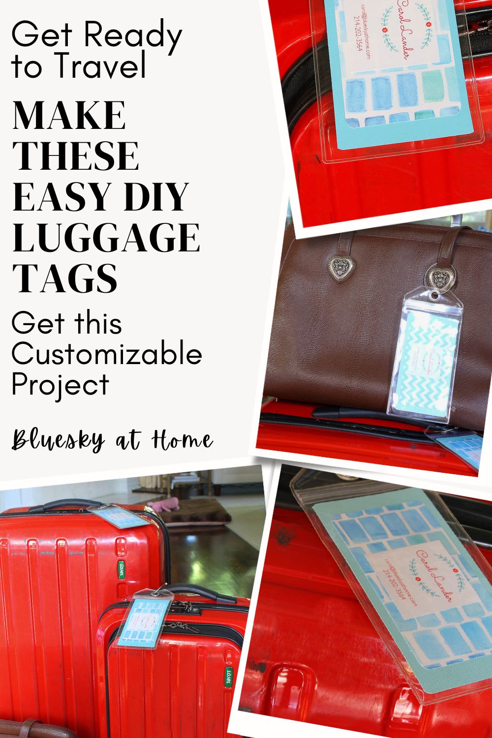 How to Make Easy DIY Luggage Tags - Bluesky at Home