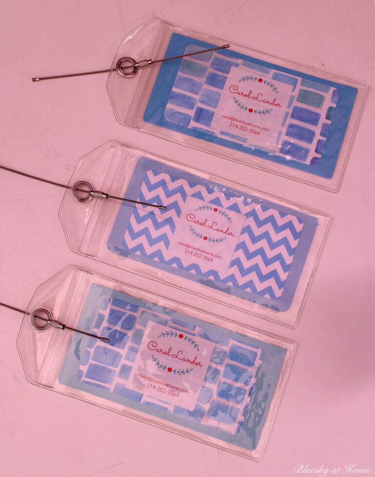 How to Make DIY Luggage Tags - Bluesky at Home