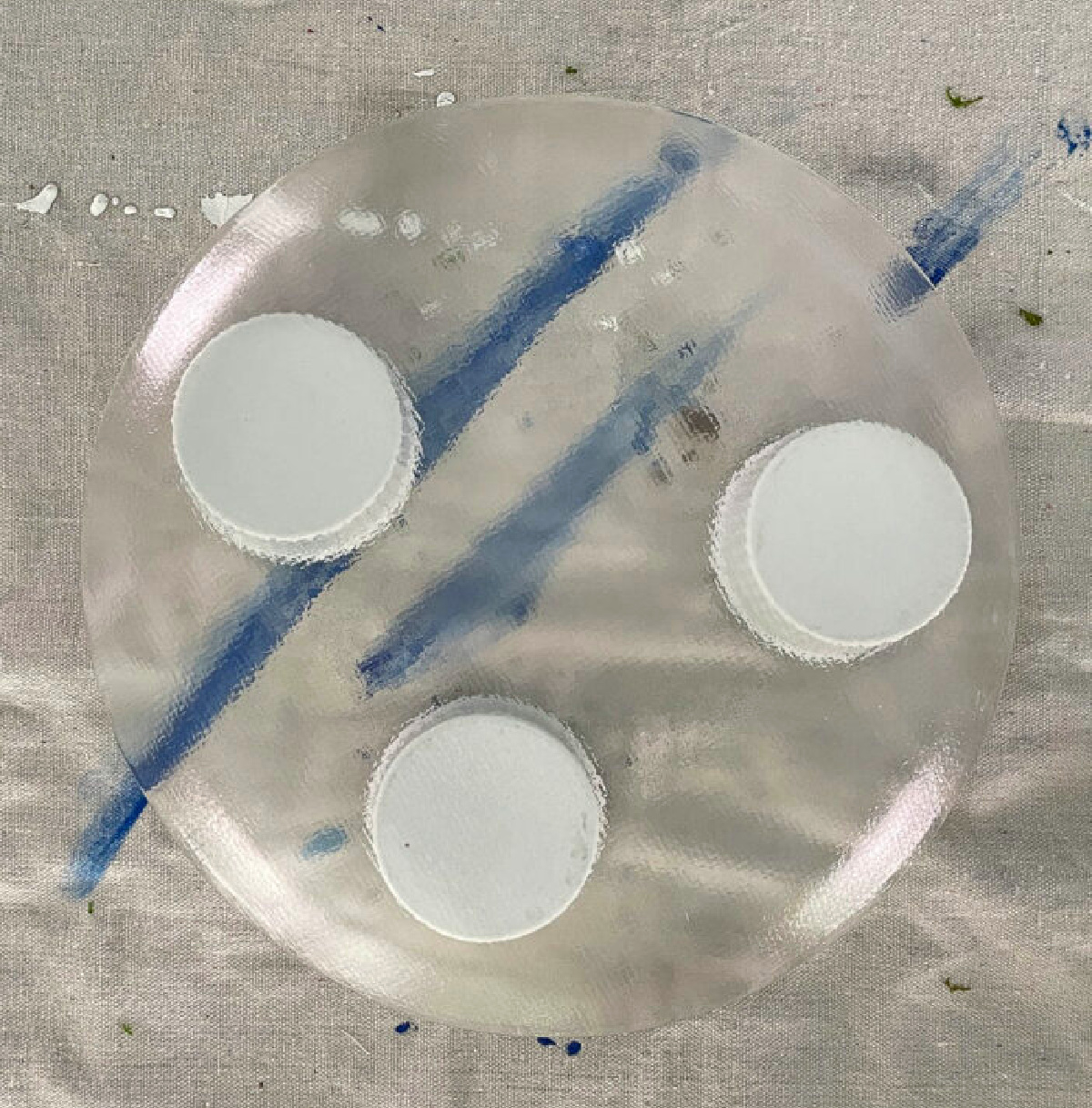 How to Easily Decoupage a Glass Platter - Bluesky at Home