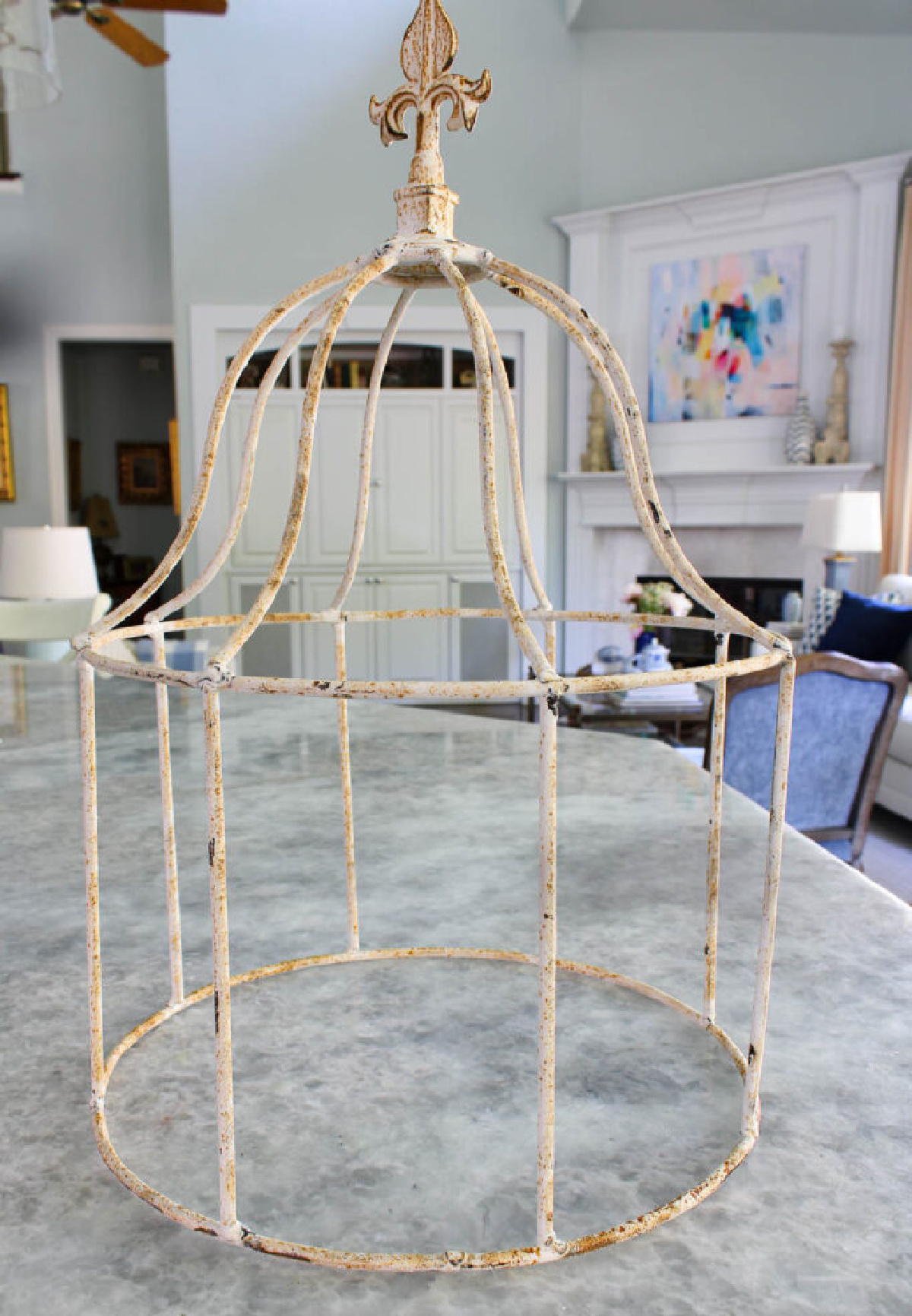 Patriotic Decor - How to Decorate a Cloche with DIY Flags - Bluesky at Home
