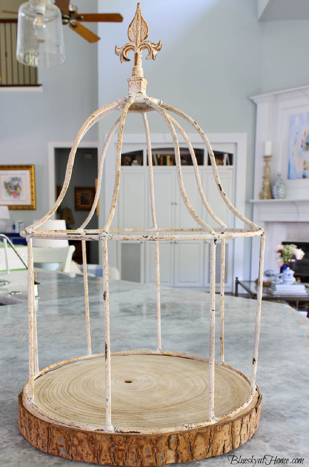 Patriotic Decor - How to Decorate a Cloche with DIY Flags - Bluesky at Home