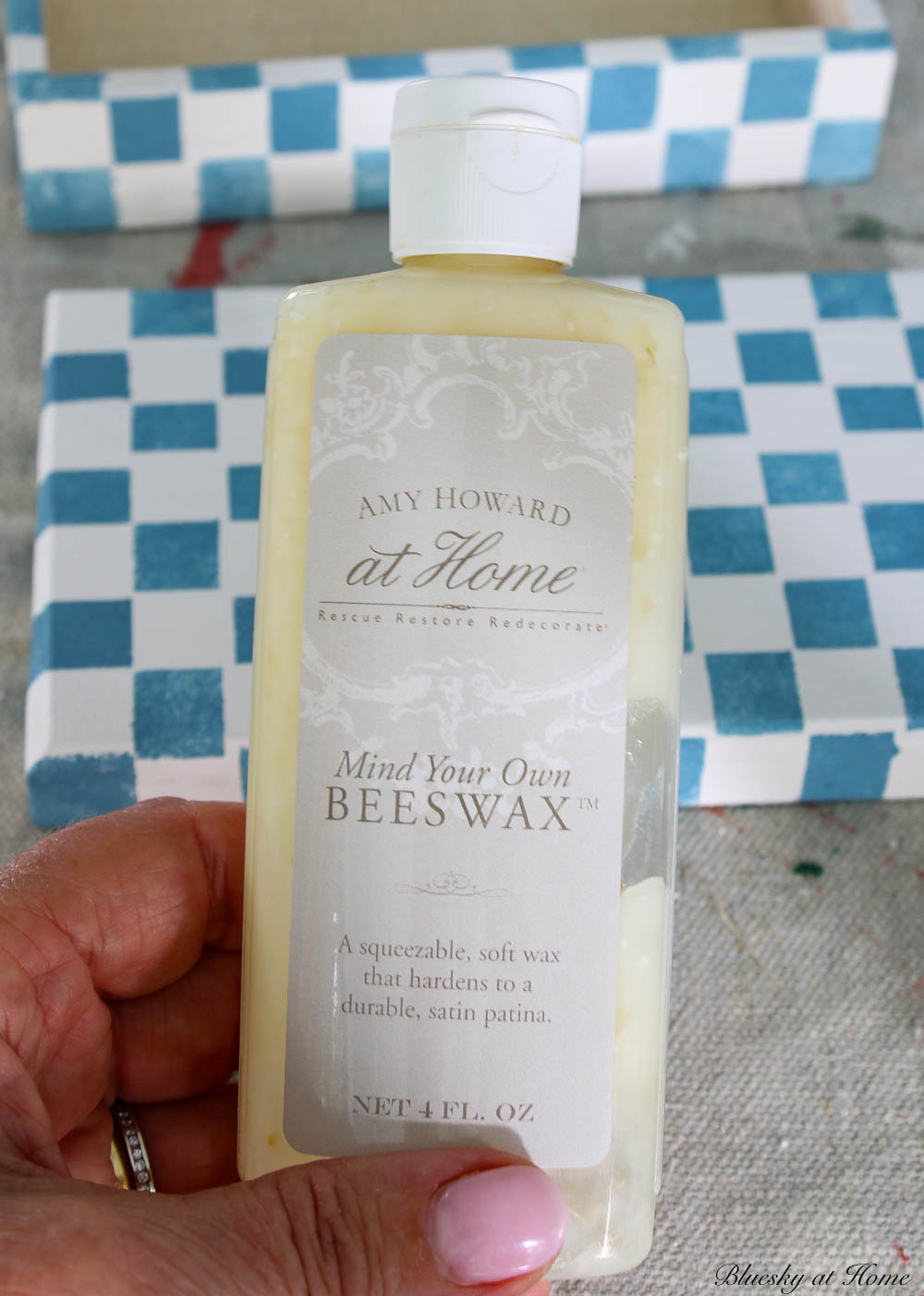 How to Decorate a Wood Box with Paint - Bluesky at Home