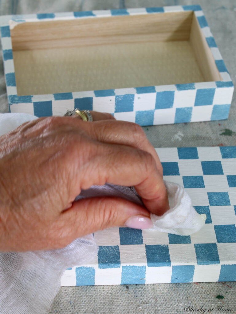 How to Decorate a Wood Box with Paint - Bluesky at Home