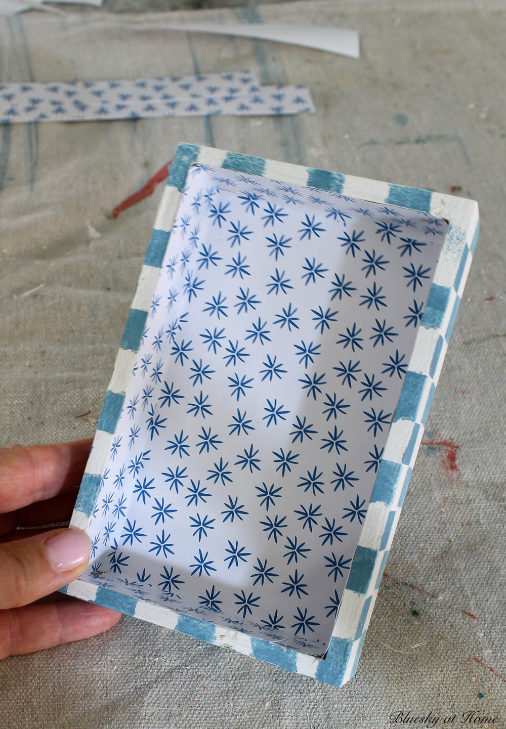 How to Decorate a Wood Box with Paint - Bluesky at Home