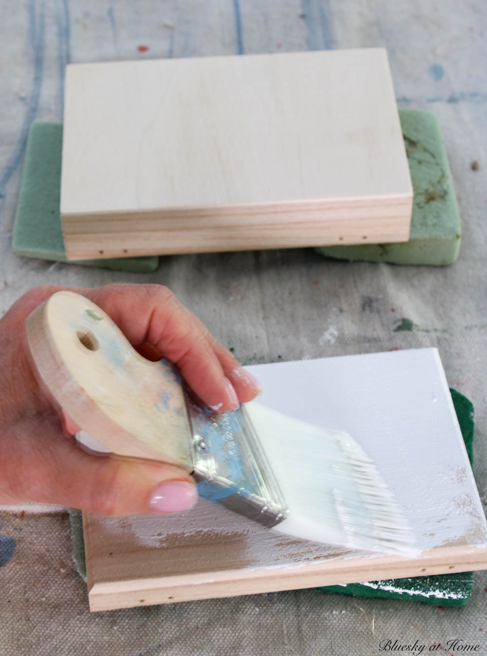 How to Decorate a Wood Box with Paint - Bluesky at Home