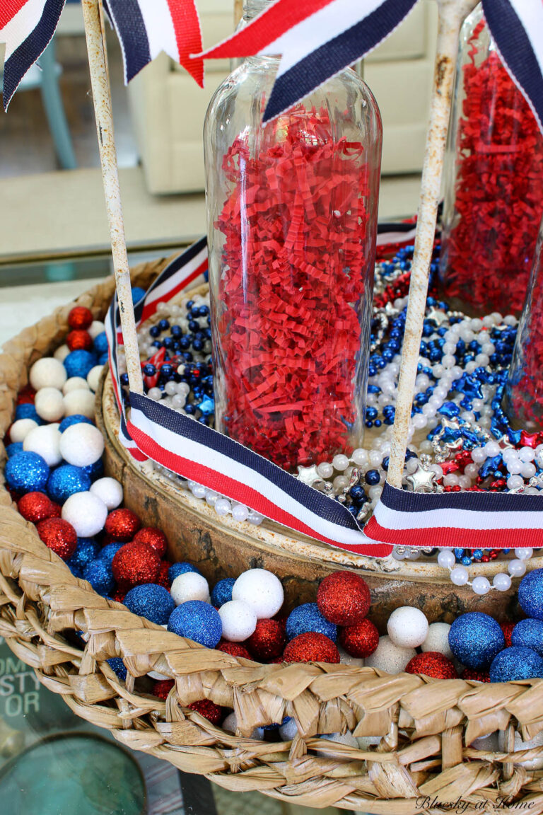 Patriotic Decor - How to Decorate a Cloche with DIY Flags - Bluesky at Home