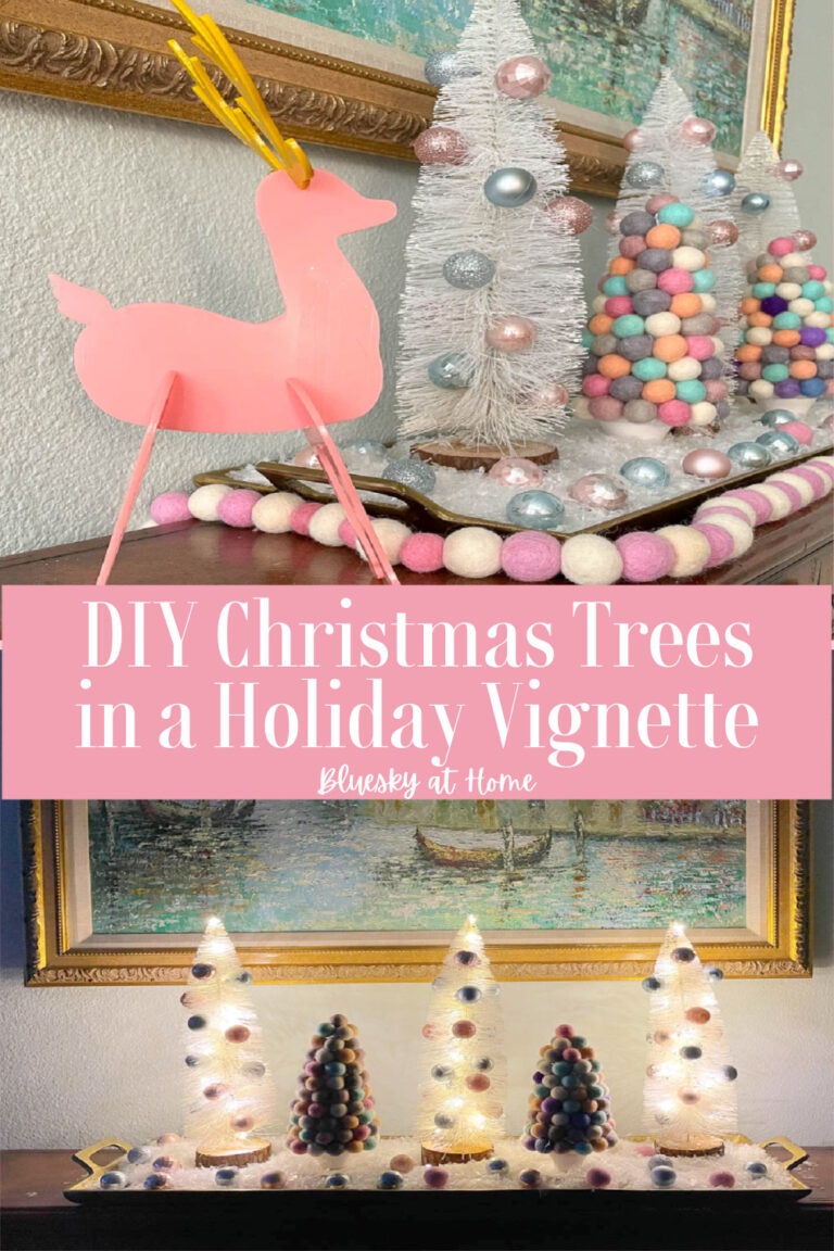 DIY Christmas Tree Holiday Vignette on a Tray - Bluesky at Home