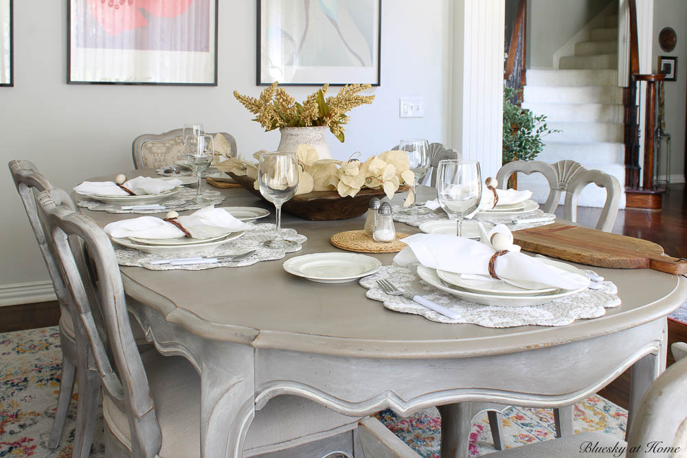 How to Set a Soft and Neutral Fall Table - Bluesky at Home