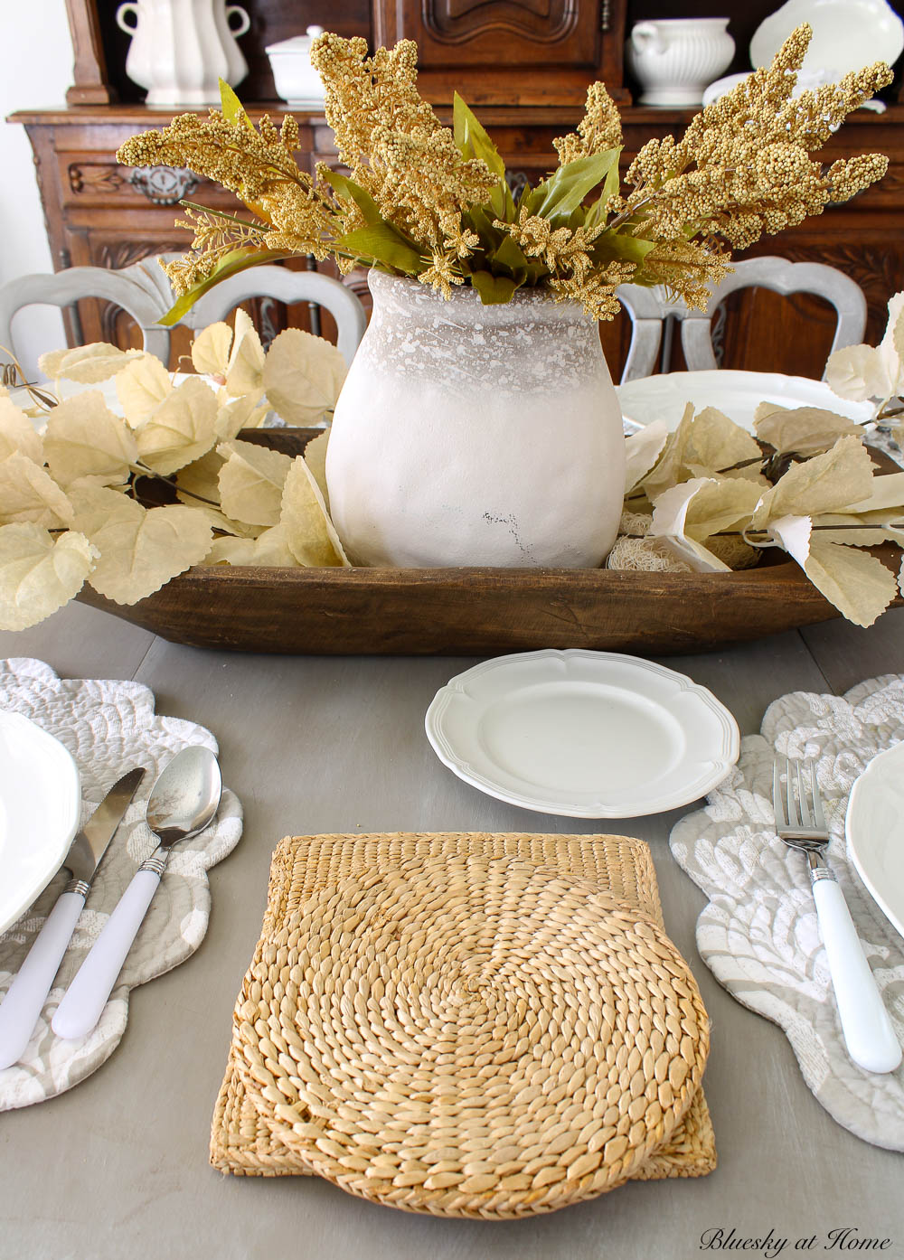 How to Set a Soft and Neutral Fall Table - Bluesky at Home