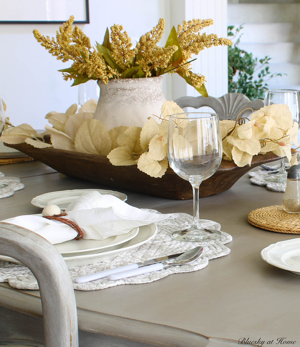 How to Set a Soft and Neutral Fall Table - Bluesky at Home