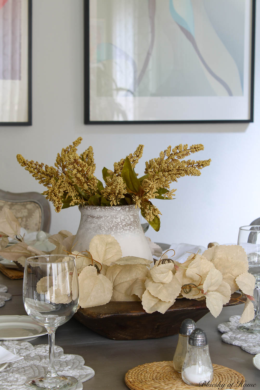 How to Set a Soft and Neutral Fall Table - Bluesky at Home