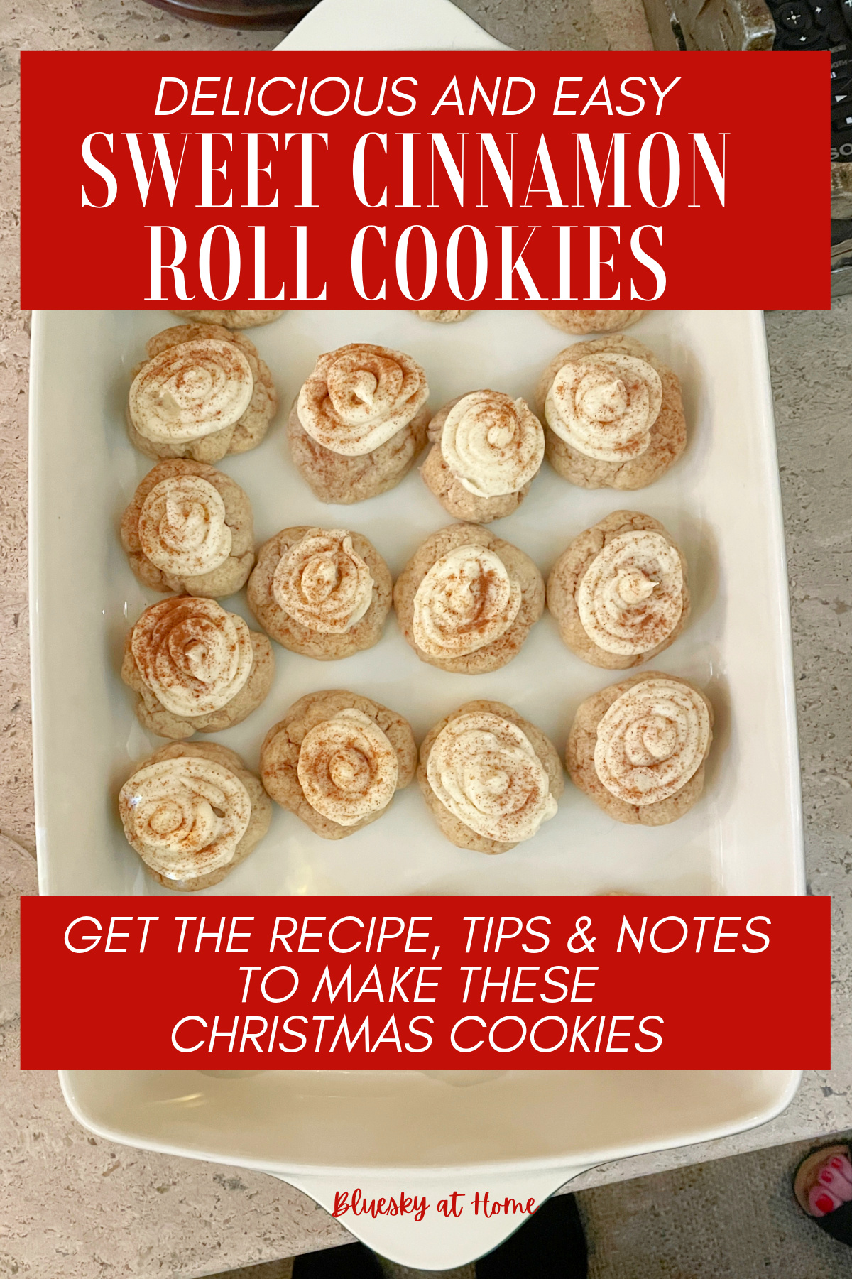 Easy Cinnamon Roll Christmas Cookies - Bluesky at Home
