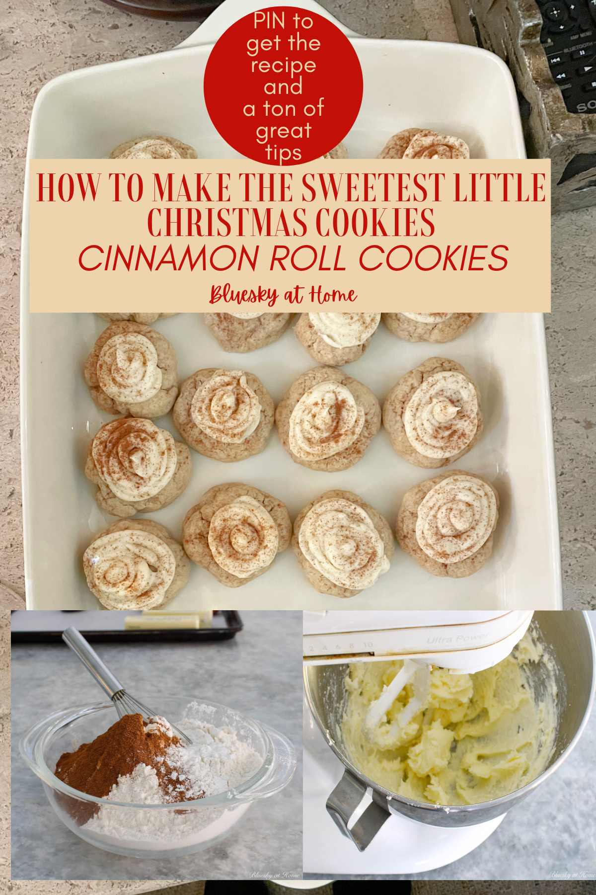 Easy Cinnamon Roll Christmas Cookies - Bluesky at Home