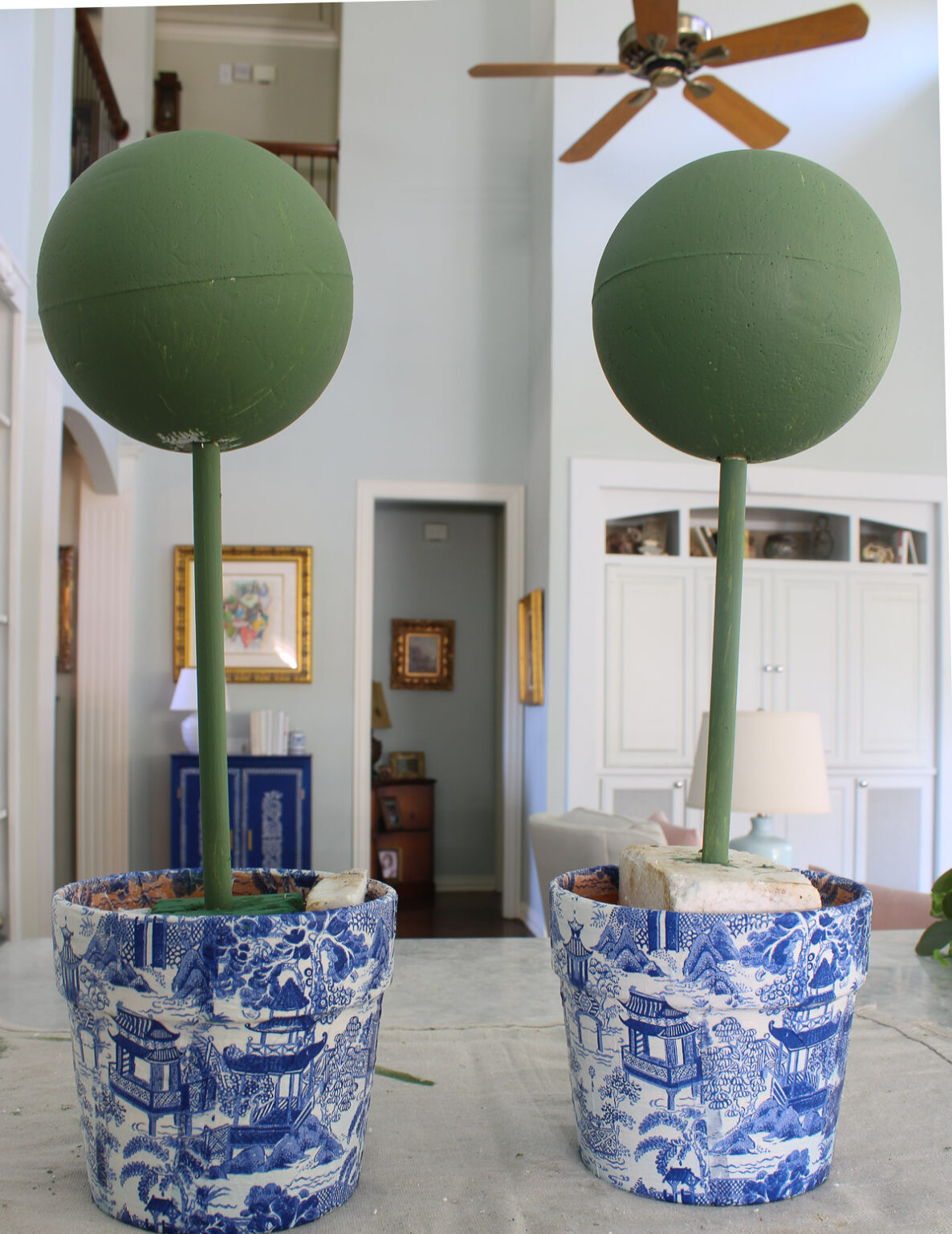 How to Make a Chinoiserie Planter for a Handmade Topiary - Bluesky at Home