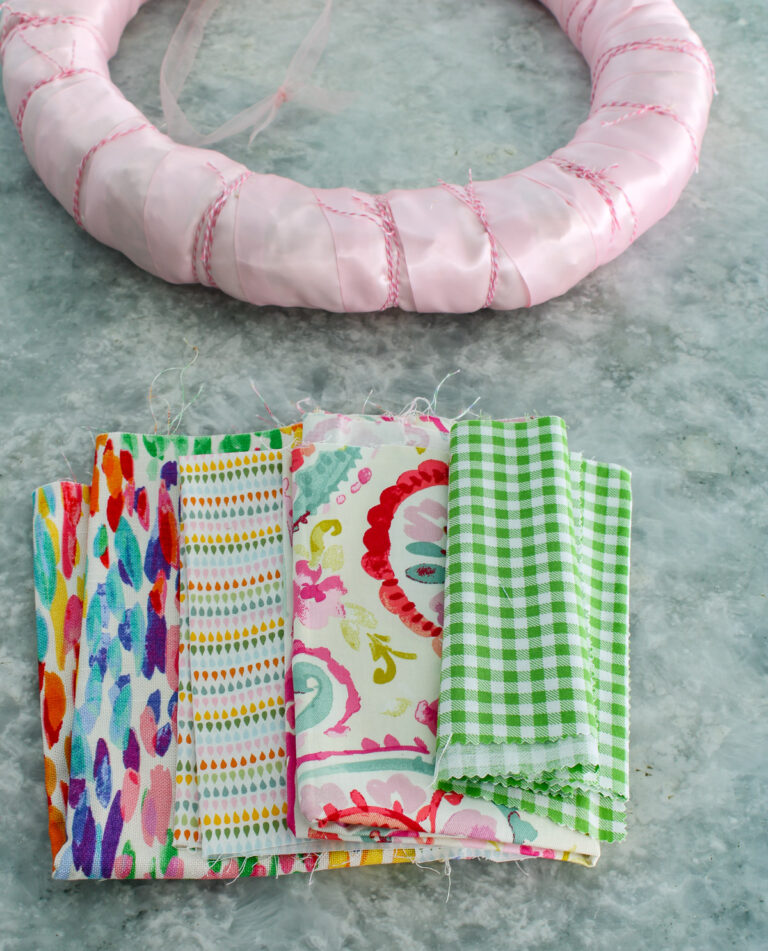 How to Use Fabric and Flowers to Make a Spring Wreath - Bluesky at Home